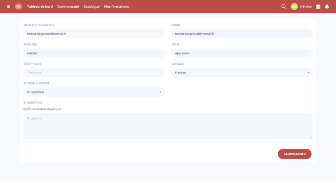 Comment modifier mon profil